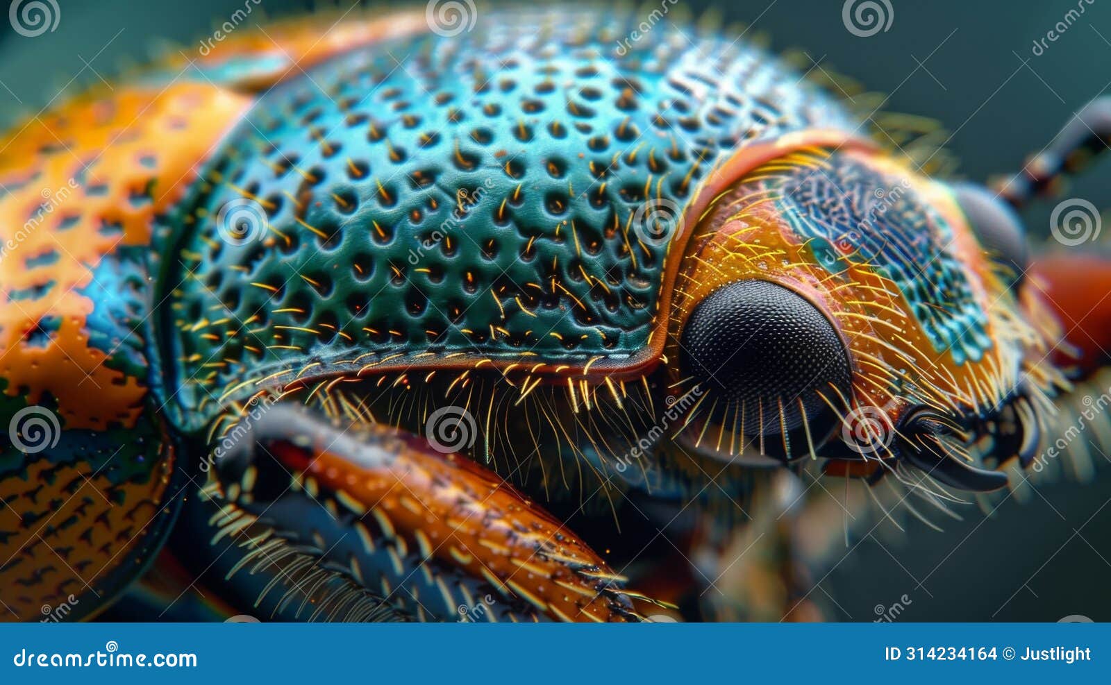 A Detailed Image of the Colorful and Patterned Exoskeleton of a Beetle ...