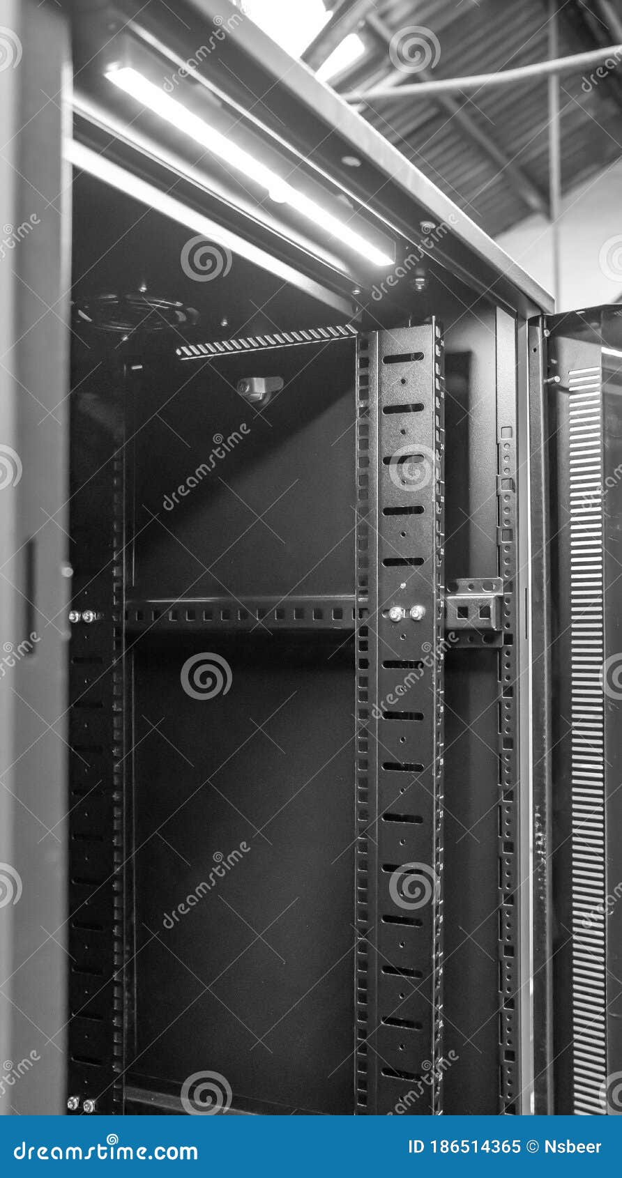 Detailed Image of a Computer and Network Server Cabinet. Editorial ...