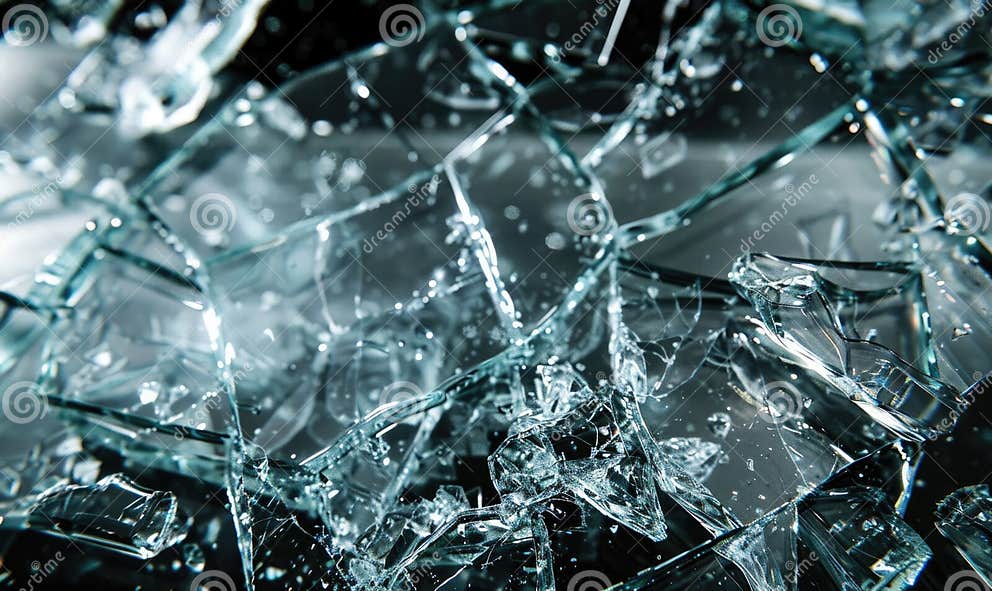 Detailed Image of Glass Shattering Stock Photo - Image of pattern ...
