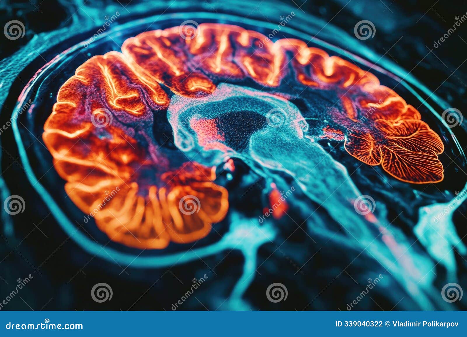 Detailed Image of a Human Brain Scan Showing Neural Connections and ...