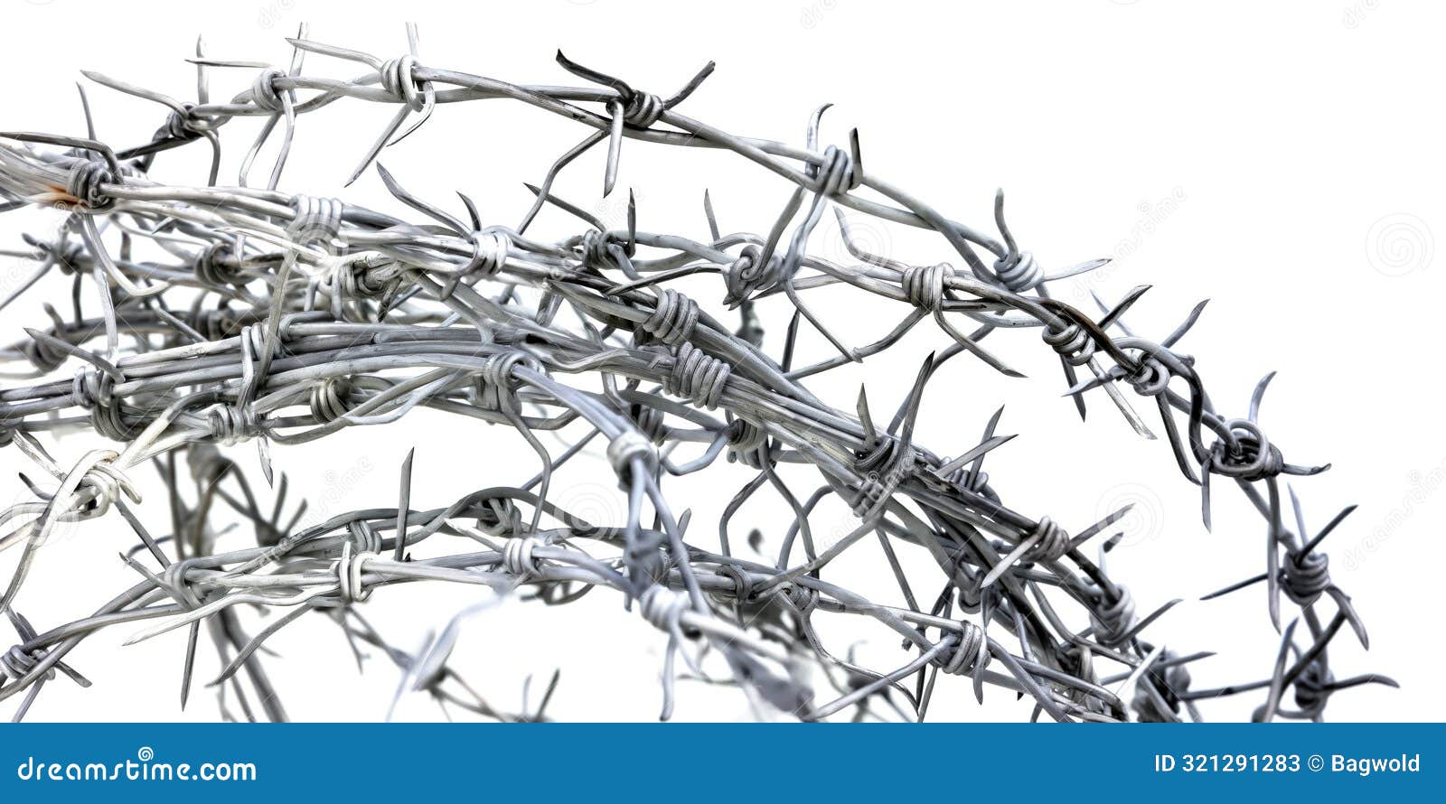 Barbed Wire Tangle: Industrial Ruggedness in Sharp Detail Stock ...