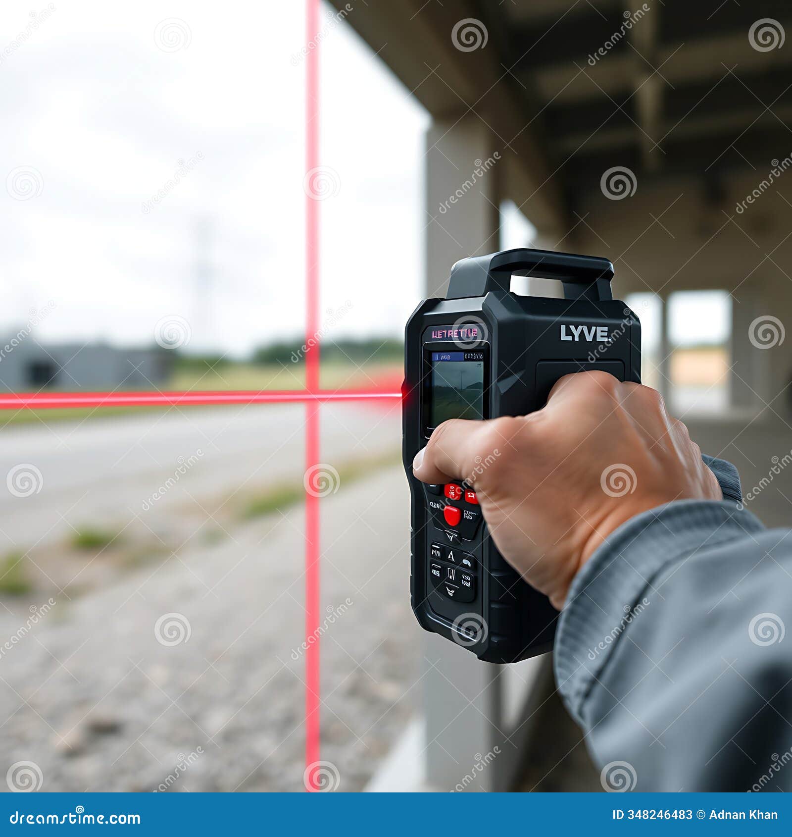 A Detailed Image of a Laser Distance Meter in Action Measuring the ...