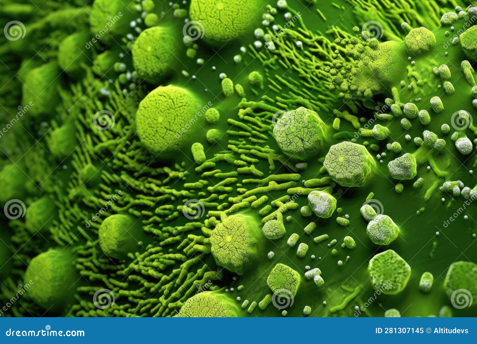 Detailed Image of Microscopic Algae Bloom Stock Illustration ...