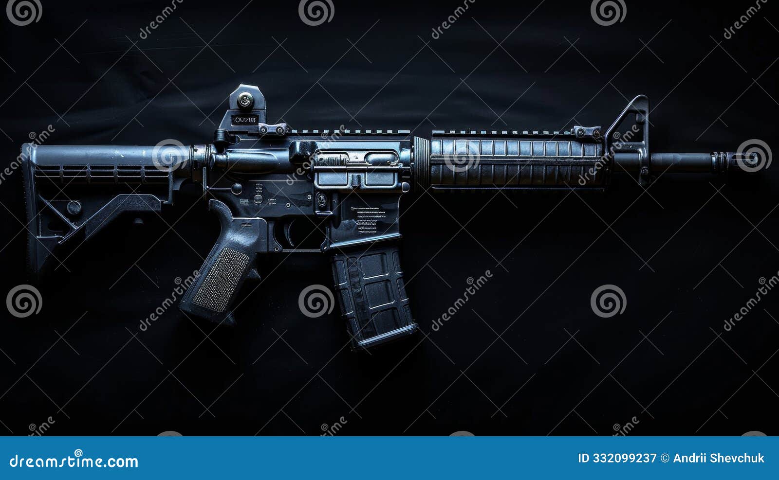 Modern Tactical Weapon on a Dark Background with Detailed View Stock ...