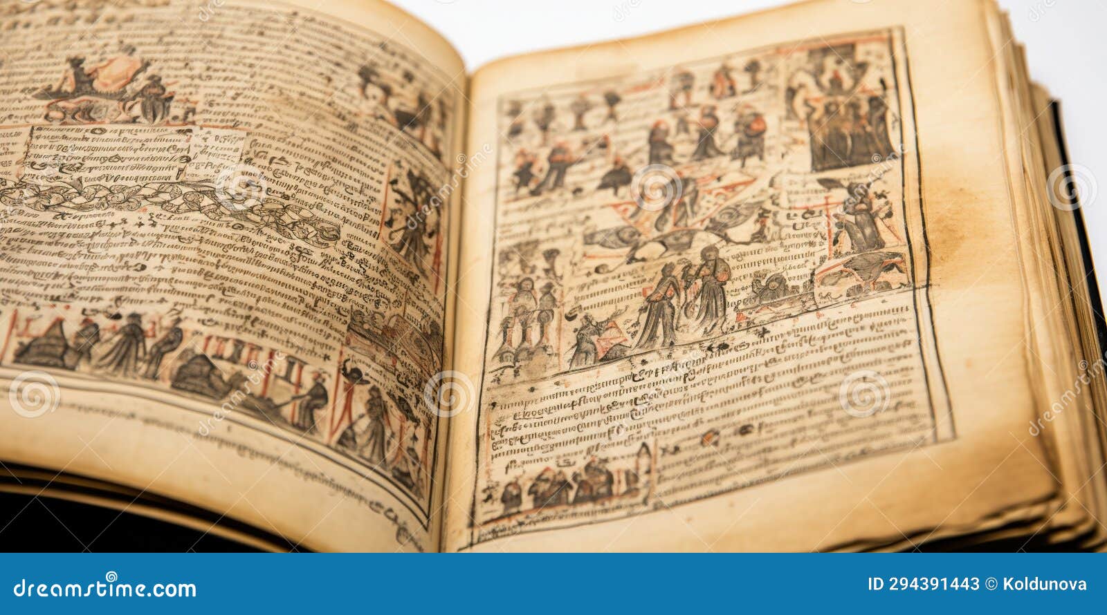 Detailed Image of a Rare Manuscript, Showcasing Intricate Illustrations ...