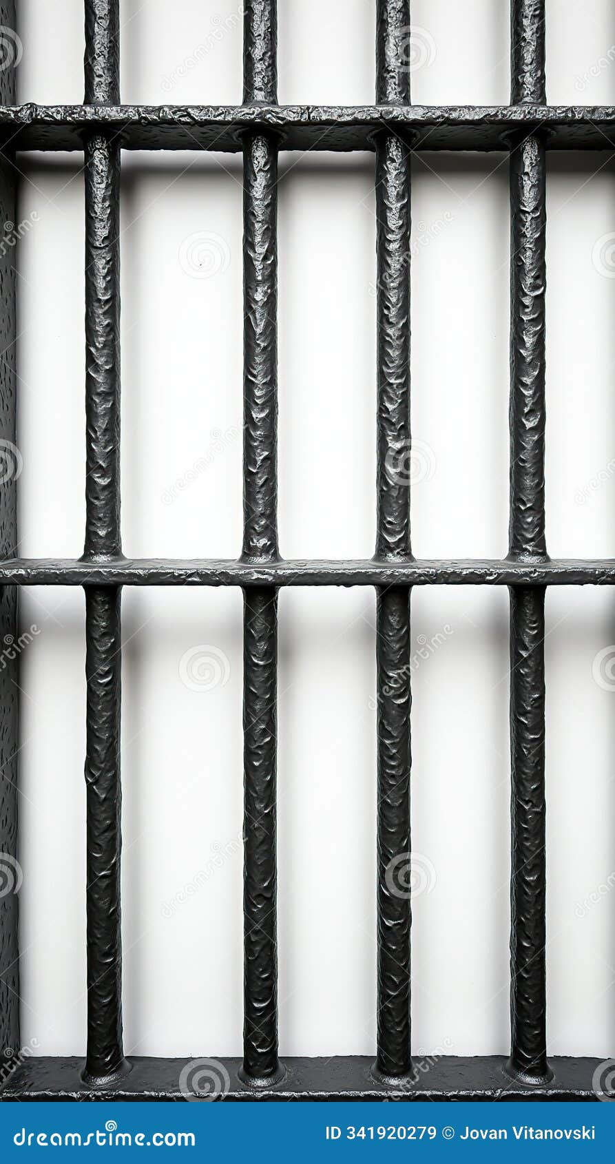 Close-Up of Realistic Jail Bars Isolated on White Background Stock ...