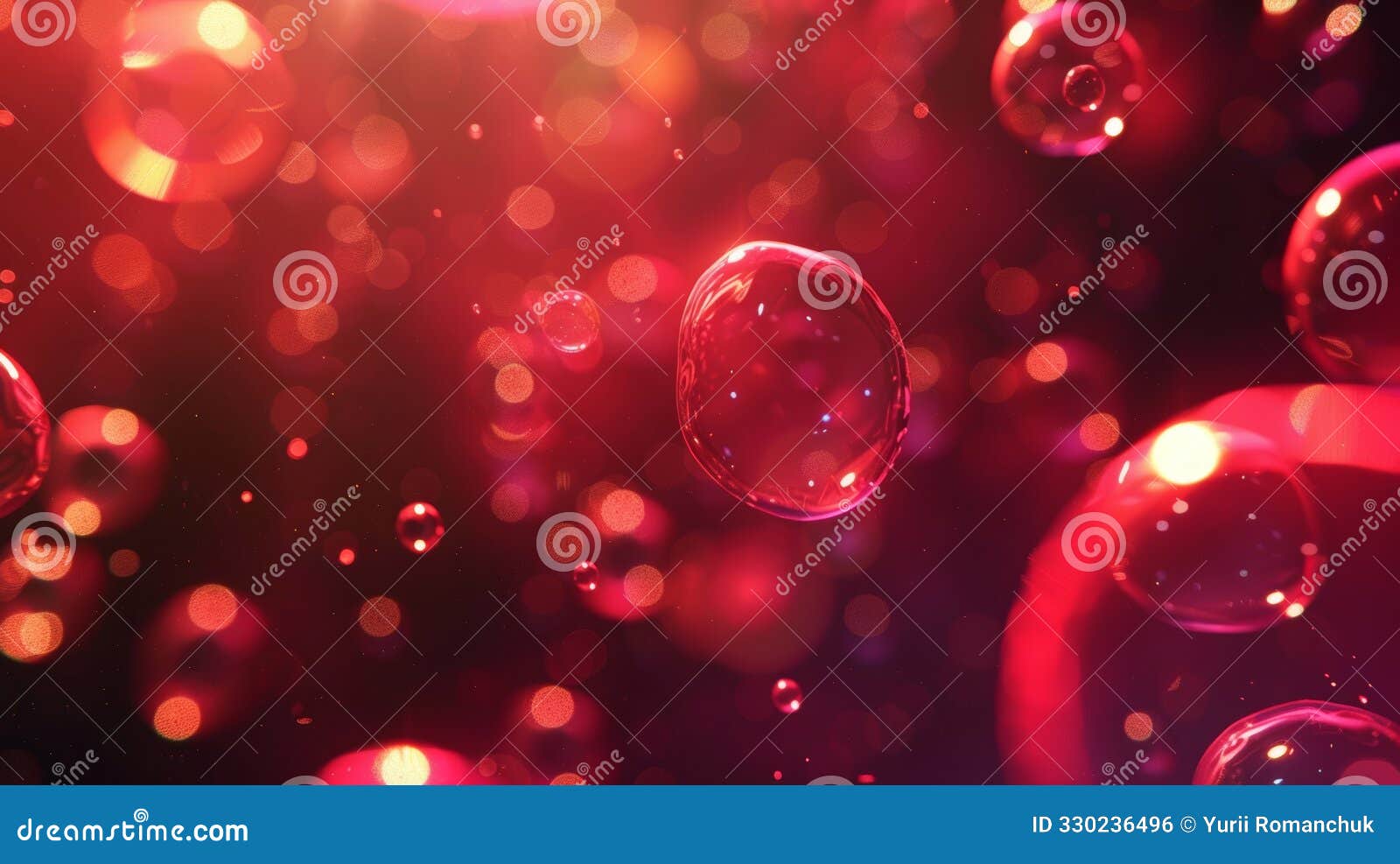 Detailed Image of Red Blood Cells and Floating Bubbles with Soft ...