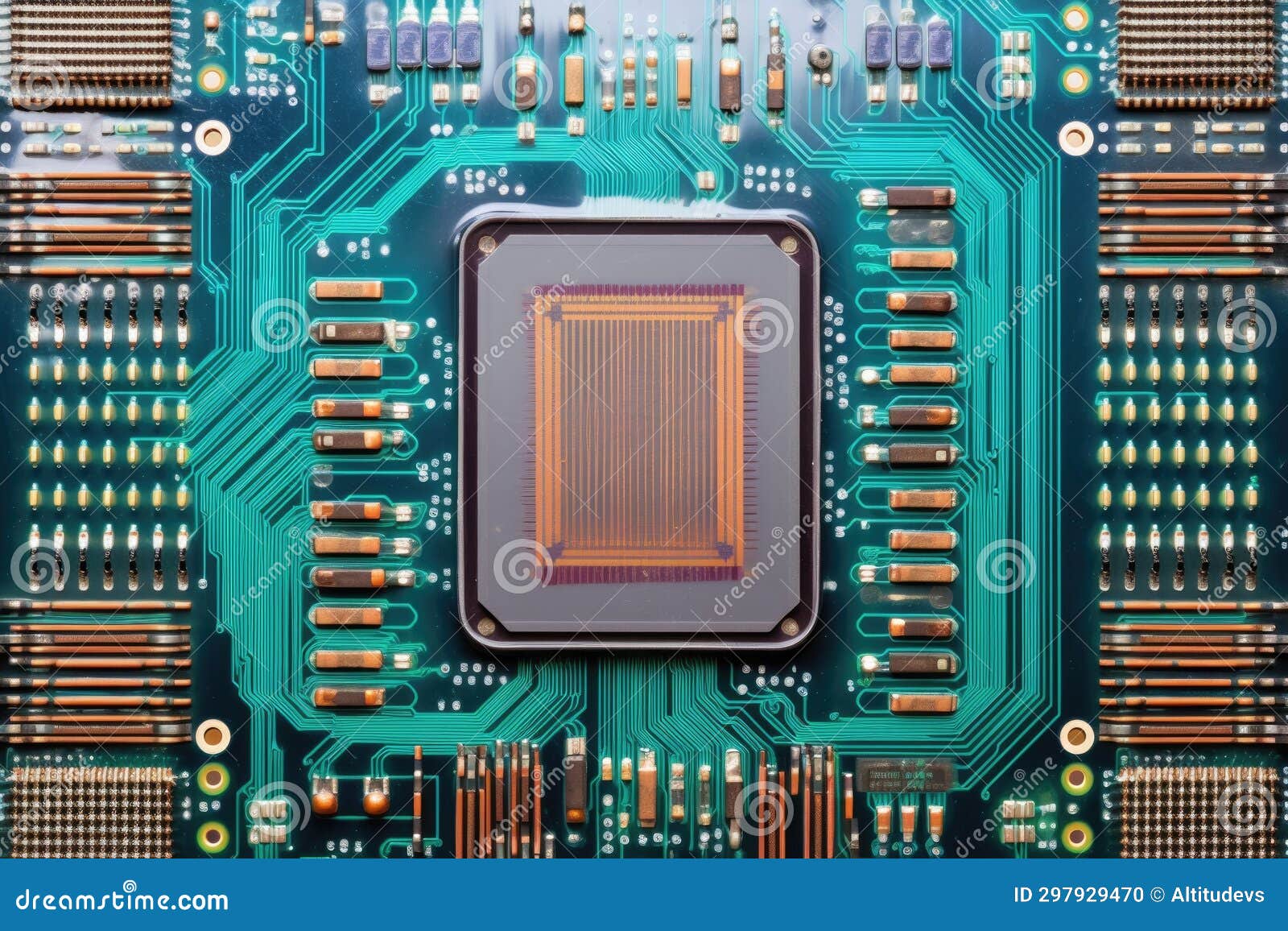 Detailed Image of Semiconductor on a Microchip Stock Illustration ...