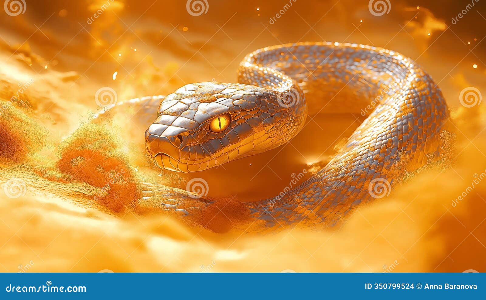 Detailed Image of a Snake Moving through the Desert Stock Photo - Image ...