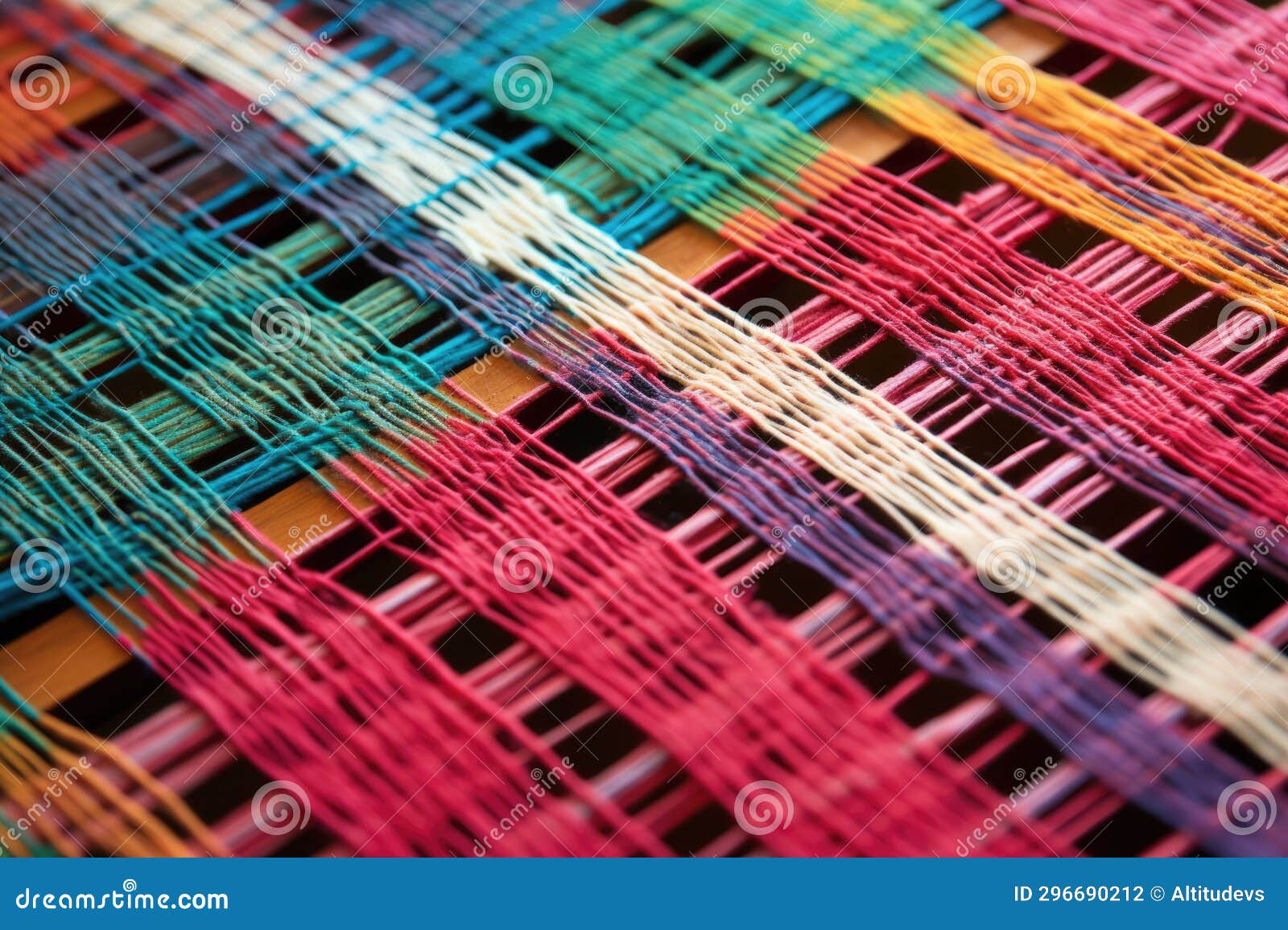 Detailed Image of Woven Fabric Patterns on a Loom Stock Photo - Image ...