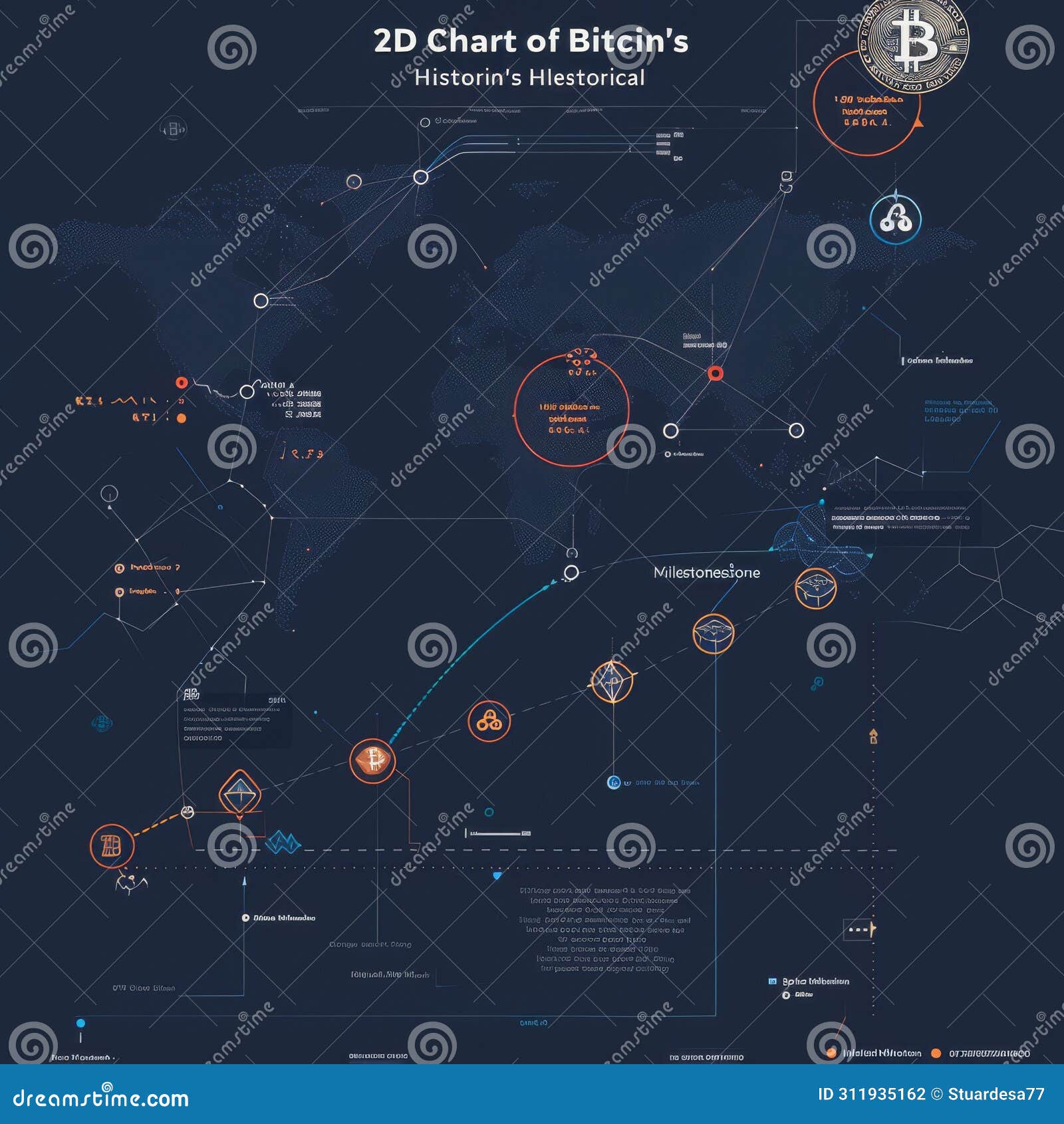 Historical Infographic of Bitcoin Stock Photo - Image of trading ...