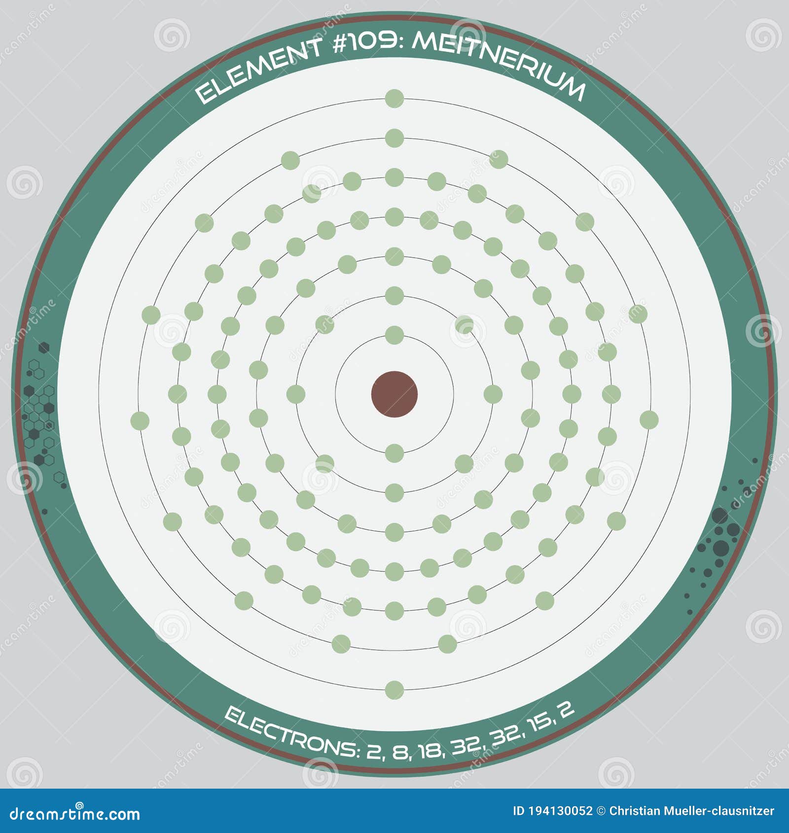 Detailed Infographic of Meitnerium Stock Vector - Illustration of atom ...