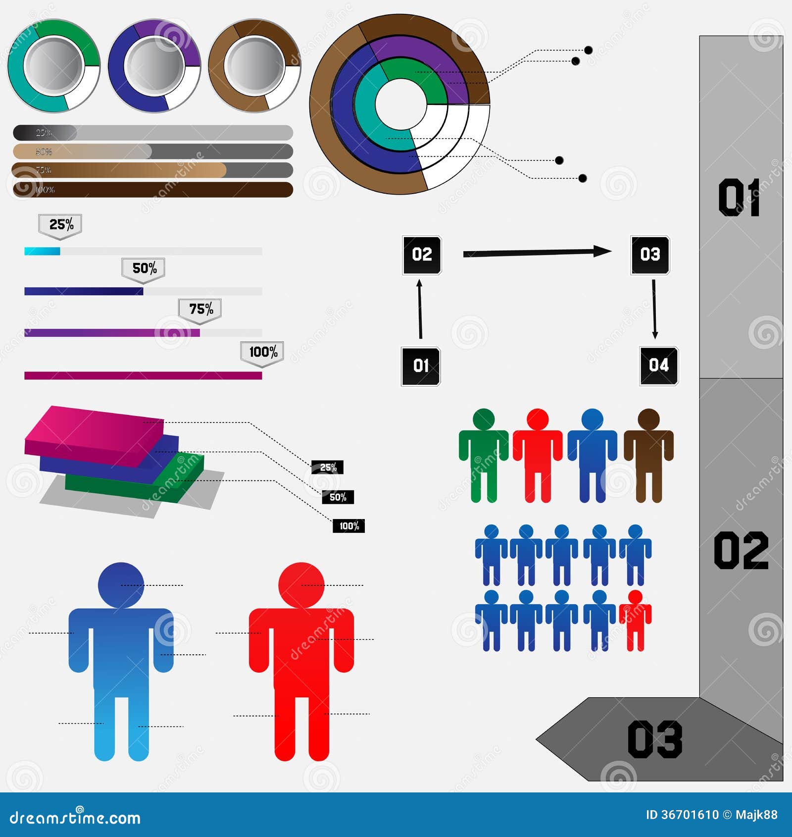 Detailed Infographics stock illustration. Illustration of template ...
