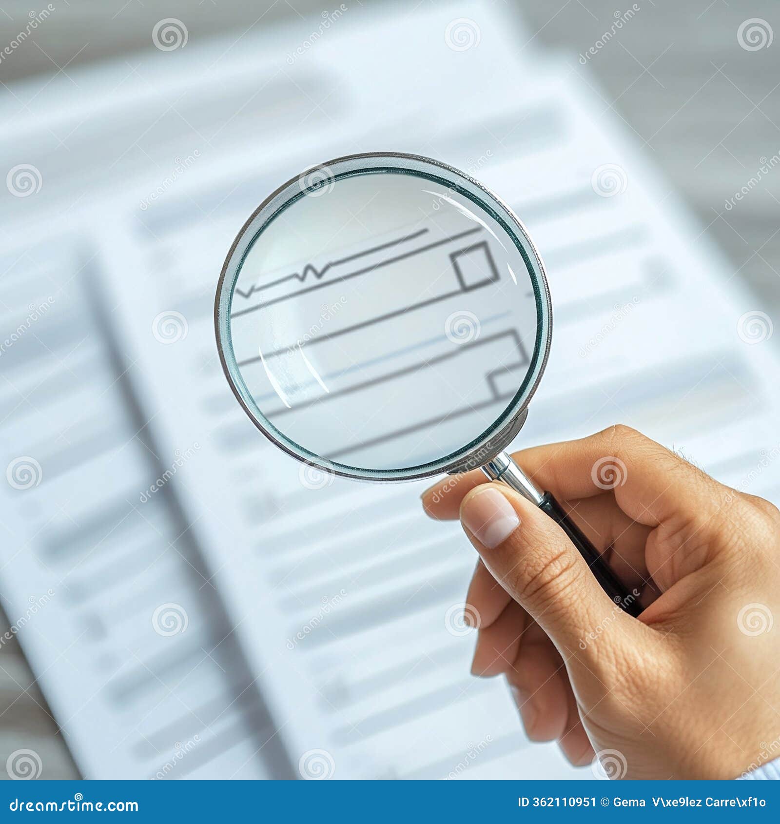 Detailed Inspection of a Document Stock Illustration - Illustration of ...