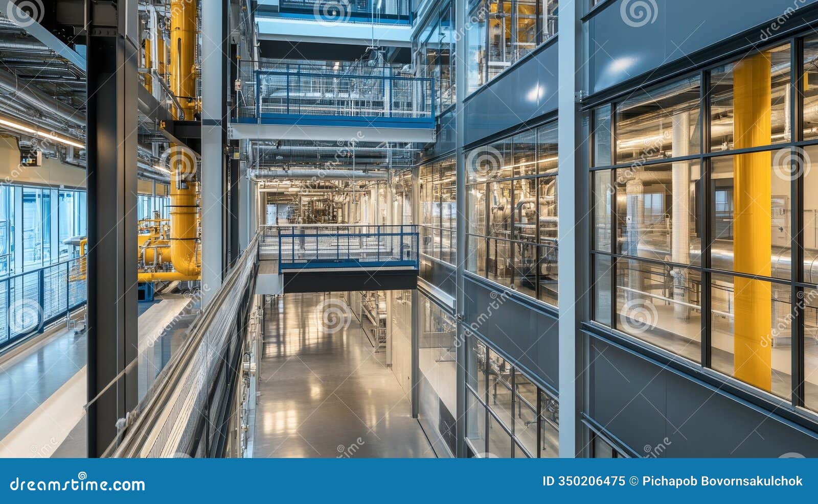 Detailed Interior View of a Chemical Processing Unit Facility Stock ...