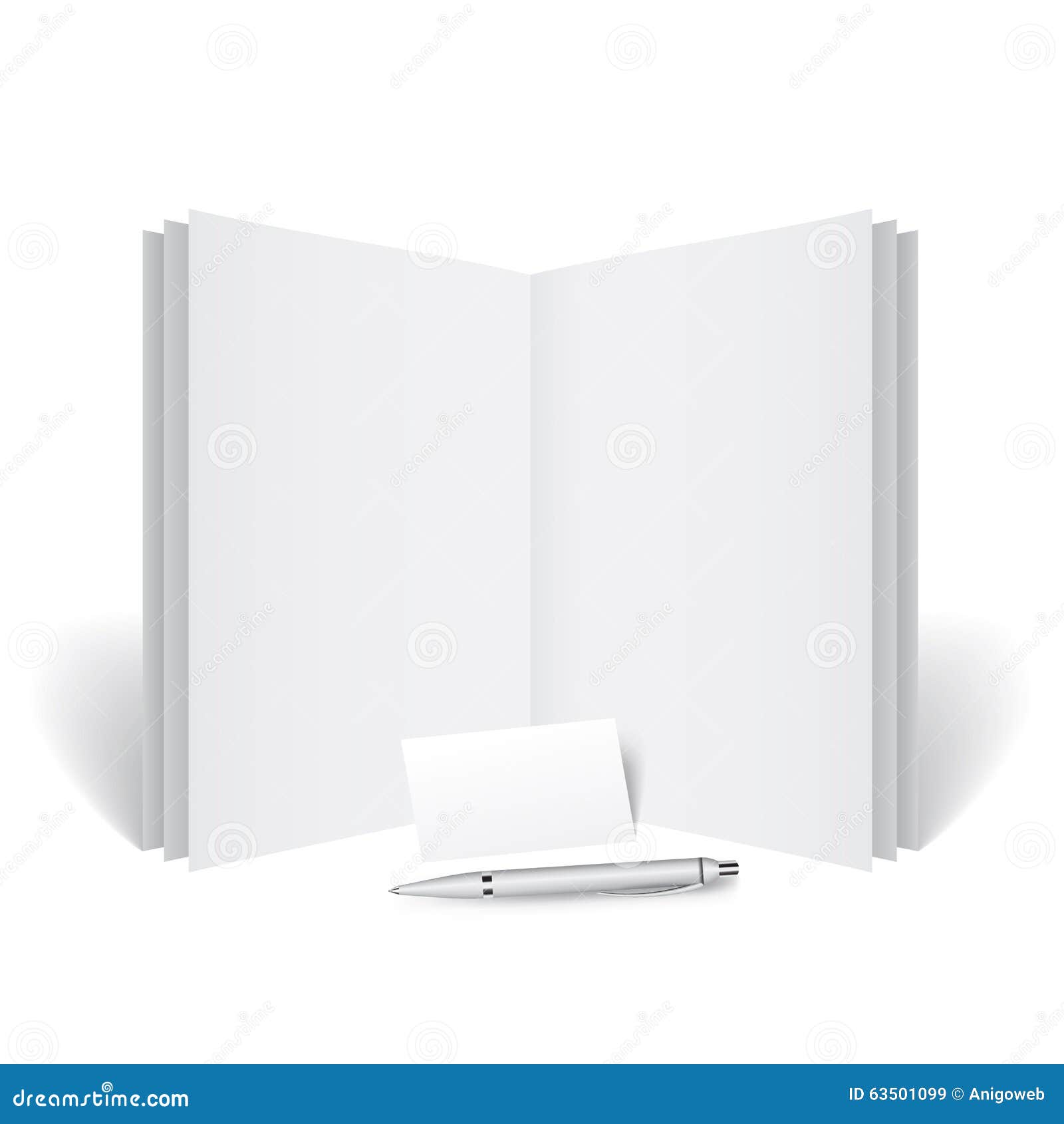 Detailed Journal with a Business Card Stock Vector - Illustration of ...