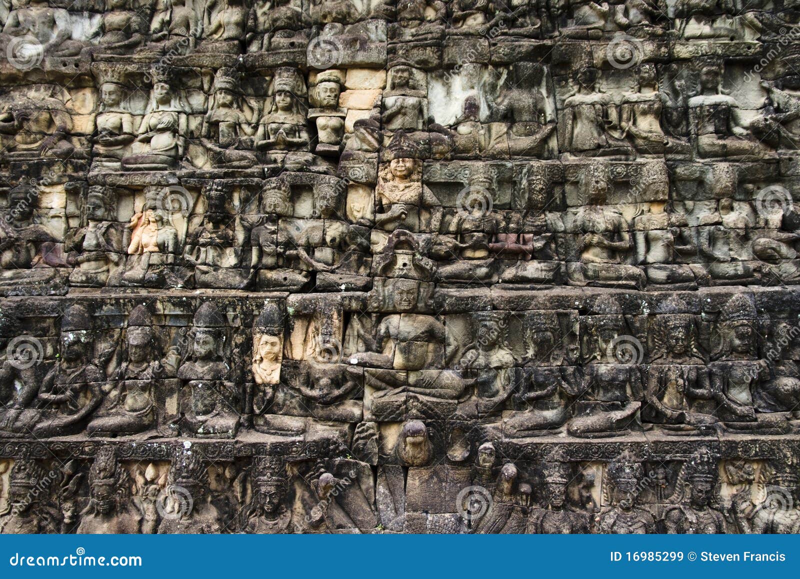 Detailed Khmer Angkor Wat Wall Stock Image - Image of goddess, ornate ...