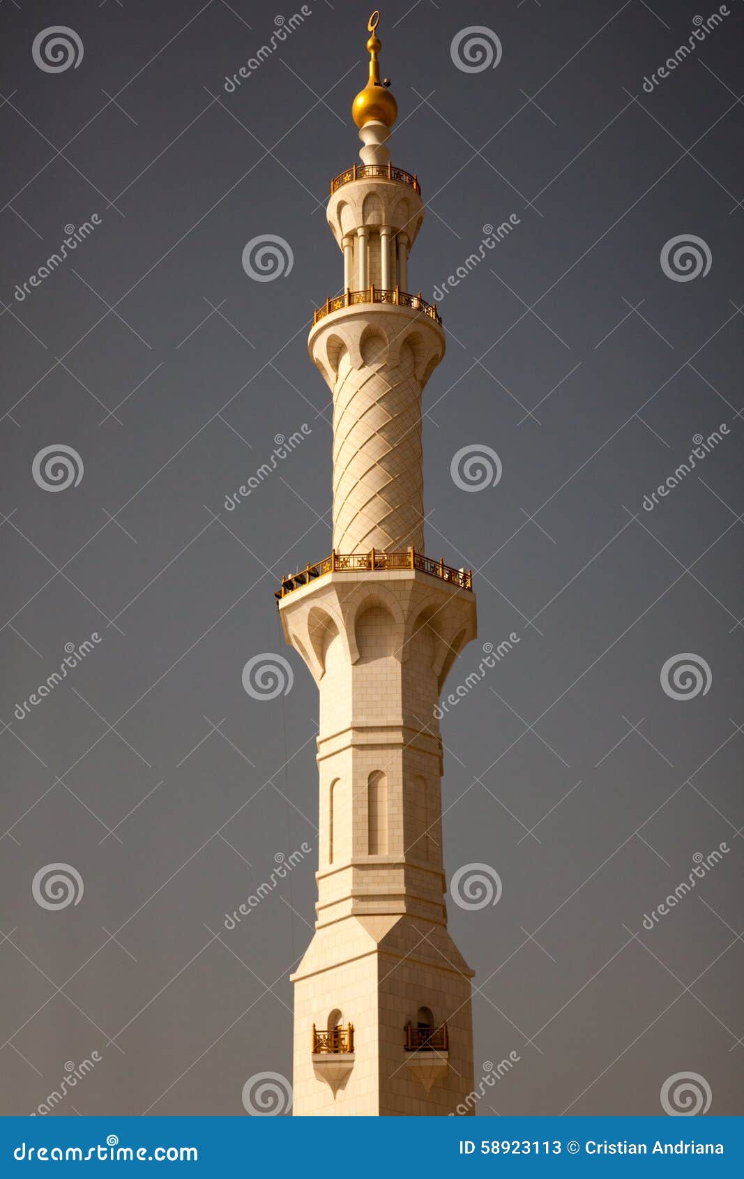 Detailed Lacing Design of a Mosque Minaret Stock Image - Image of ...