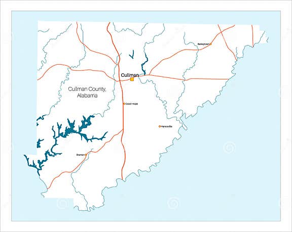 Large Map Of Cullman County In Alabama Stock Vector Illustration Of Cullman Highway 137479446