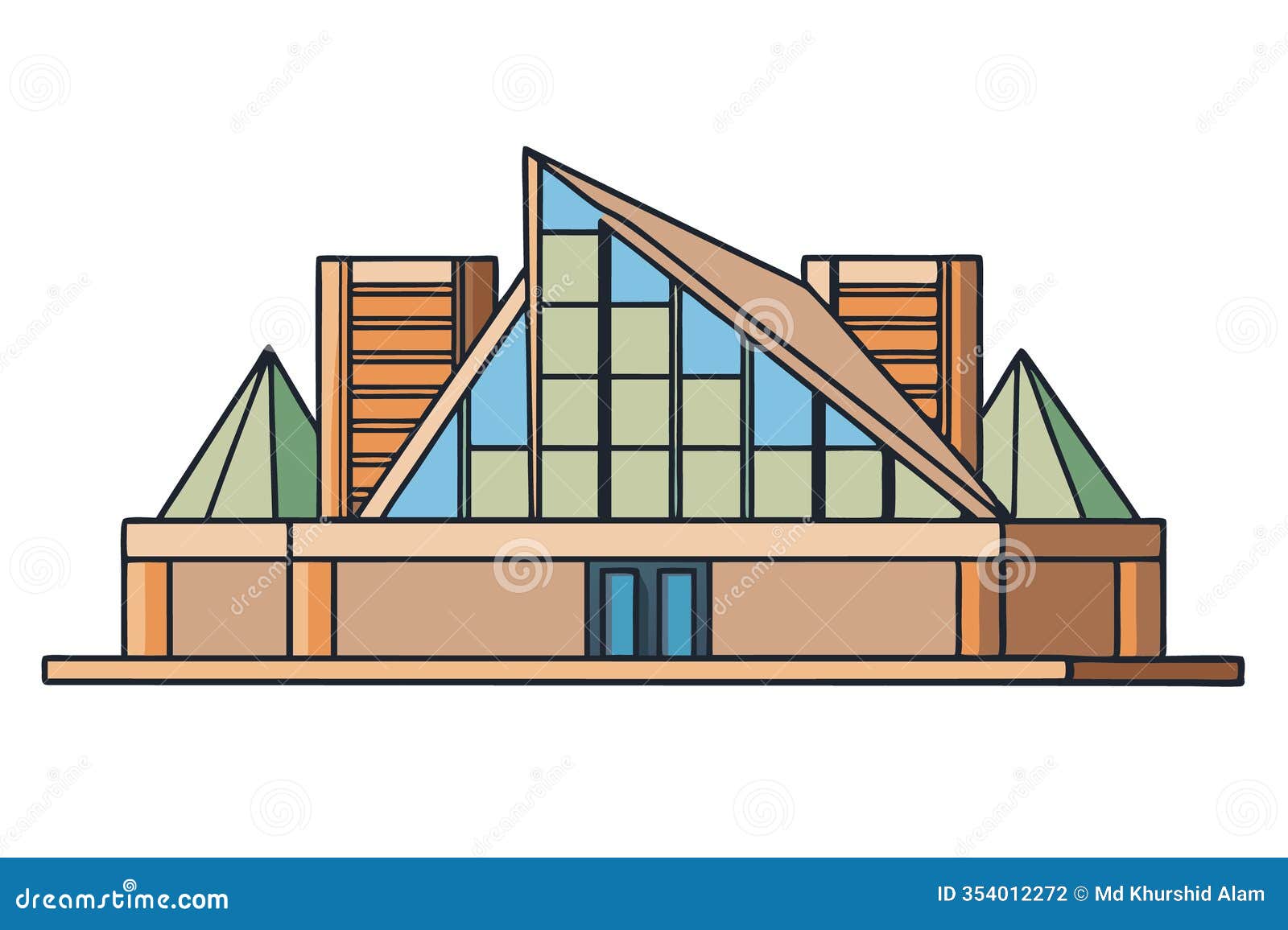 Detailed Laser Cut Cardboard Building Model with Intricate Triangular ...