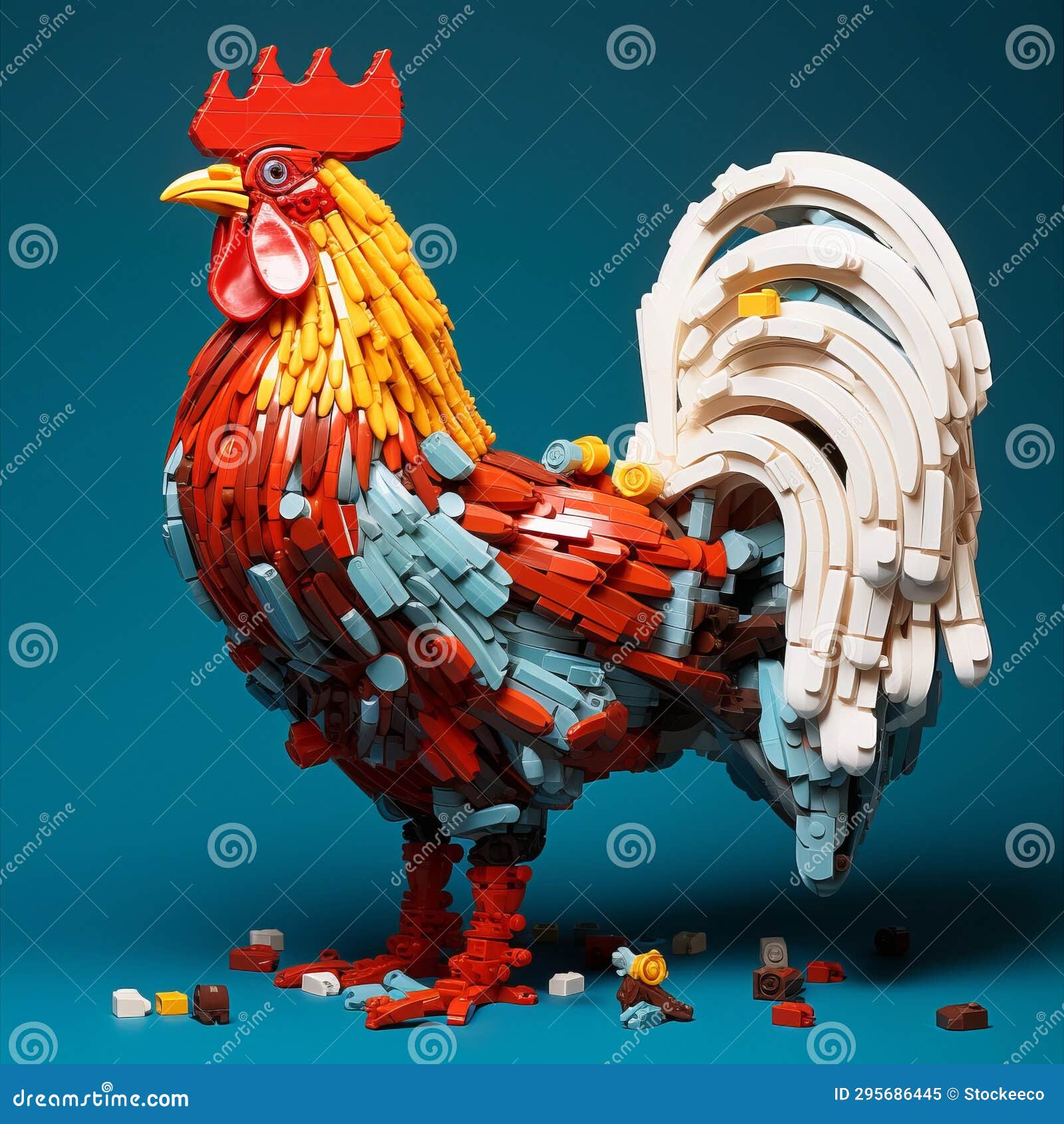 Detailed Lego Rooster: A Stunning 3d Creation With Plastic Texture ...