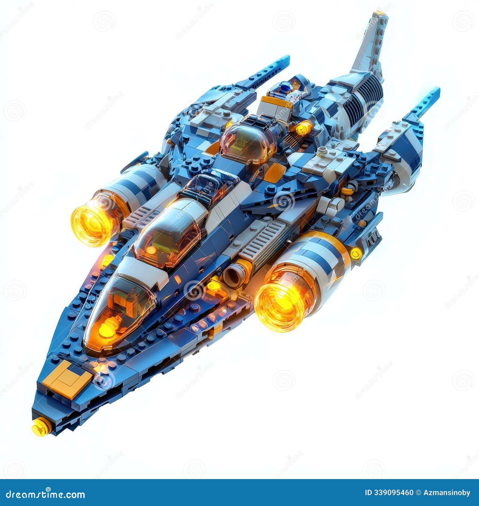 A Detailed LEGO Spaceship Model Featuring Lights and Intricate Design ...