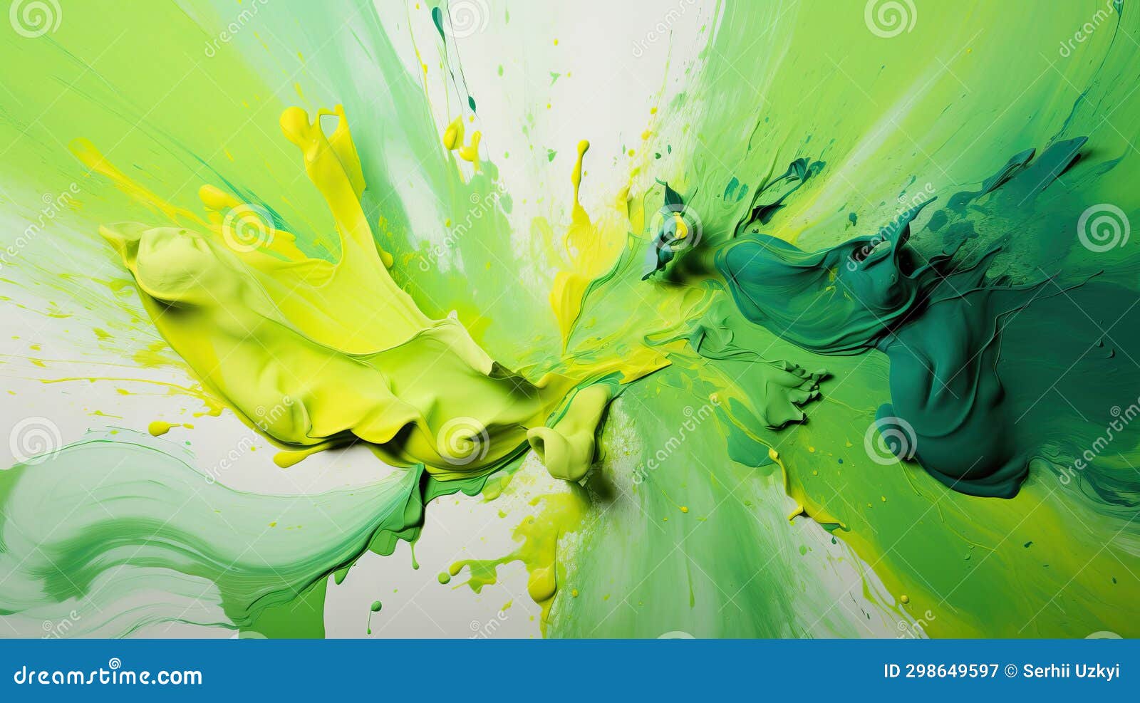 Detailed Lime and Olive Abstract Texture. Splashes of Green and Light ...