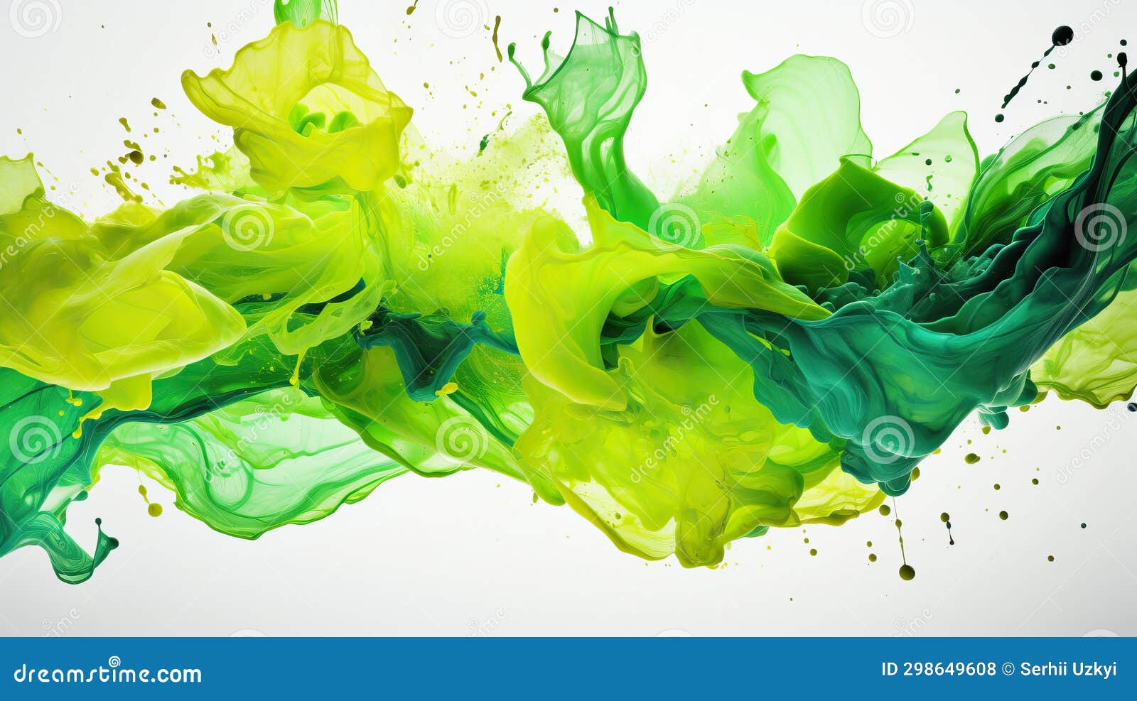 Detailed Lime and Olive Abstract Texture. Splashes of Green and Light ...