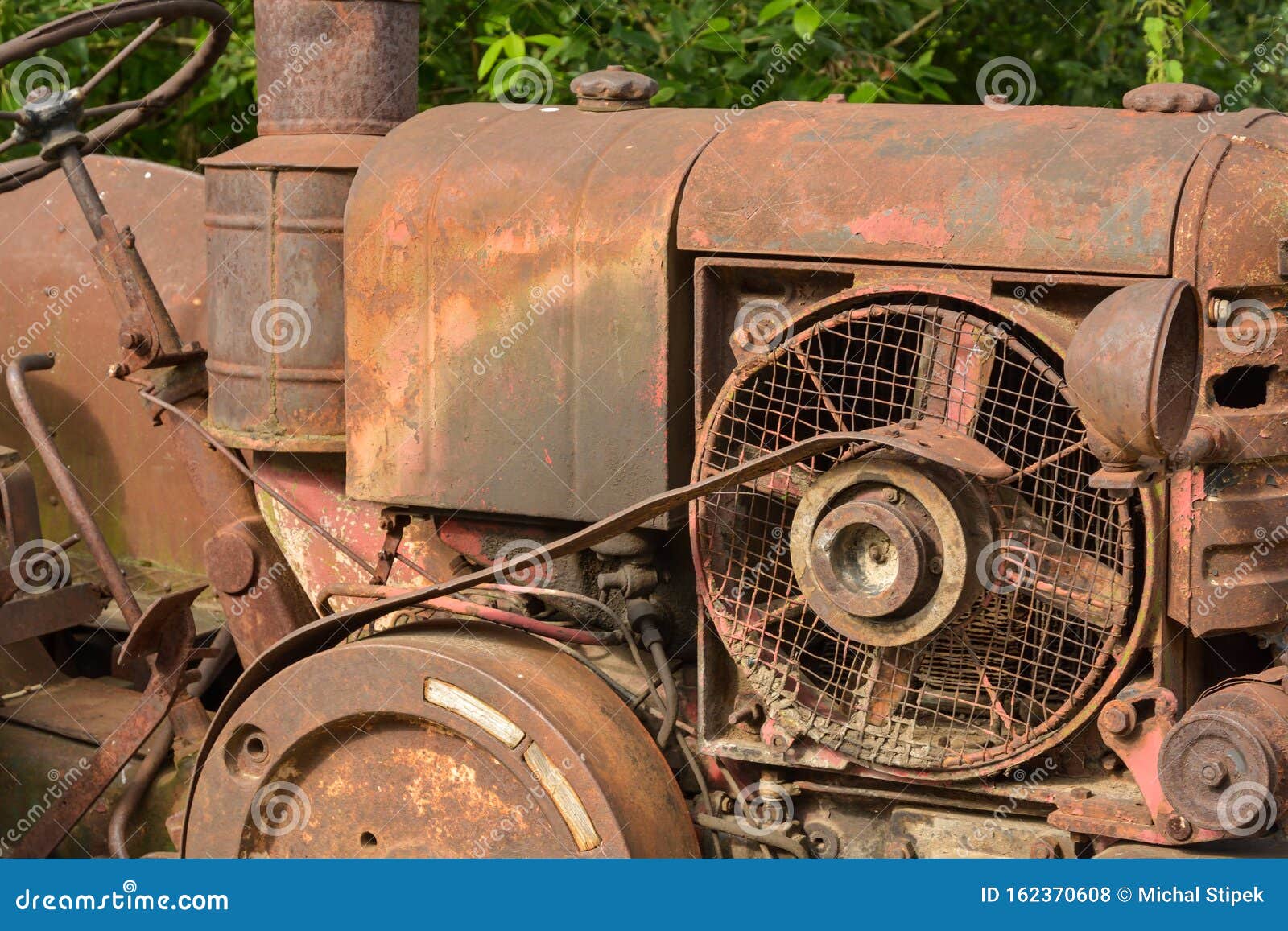 Detailed Look on Engine of an Old Vintage Tractor Stock Photo - Image ...