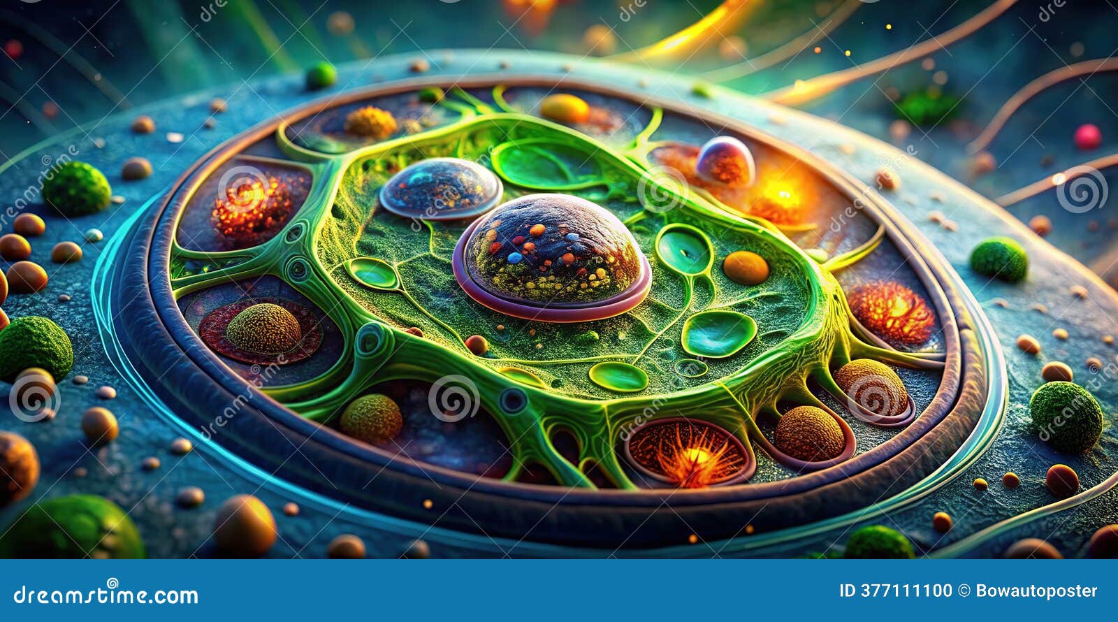 Vibrant Chloroplasts Reveal Cellular Structures In Bright Light Royalty ...