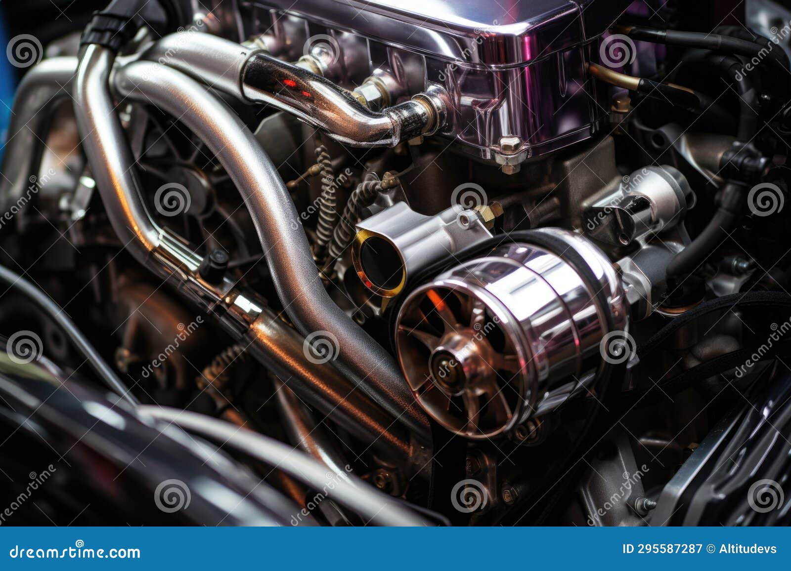 A Detailed Look at a Race Cars Engine Stock Image - Image of generated ...