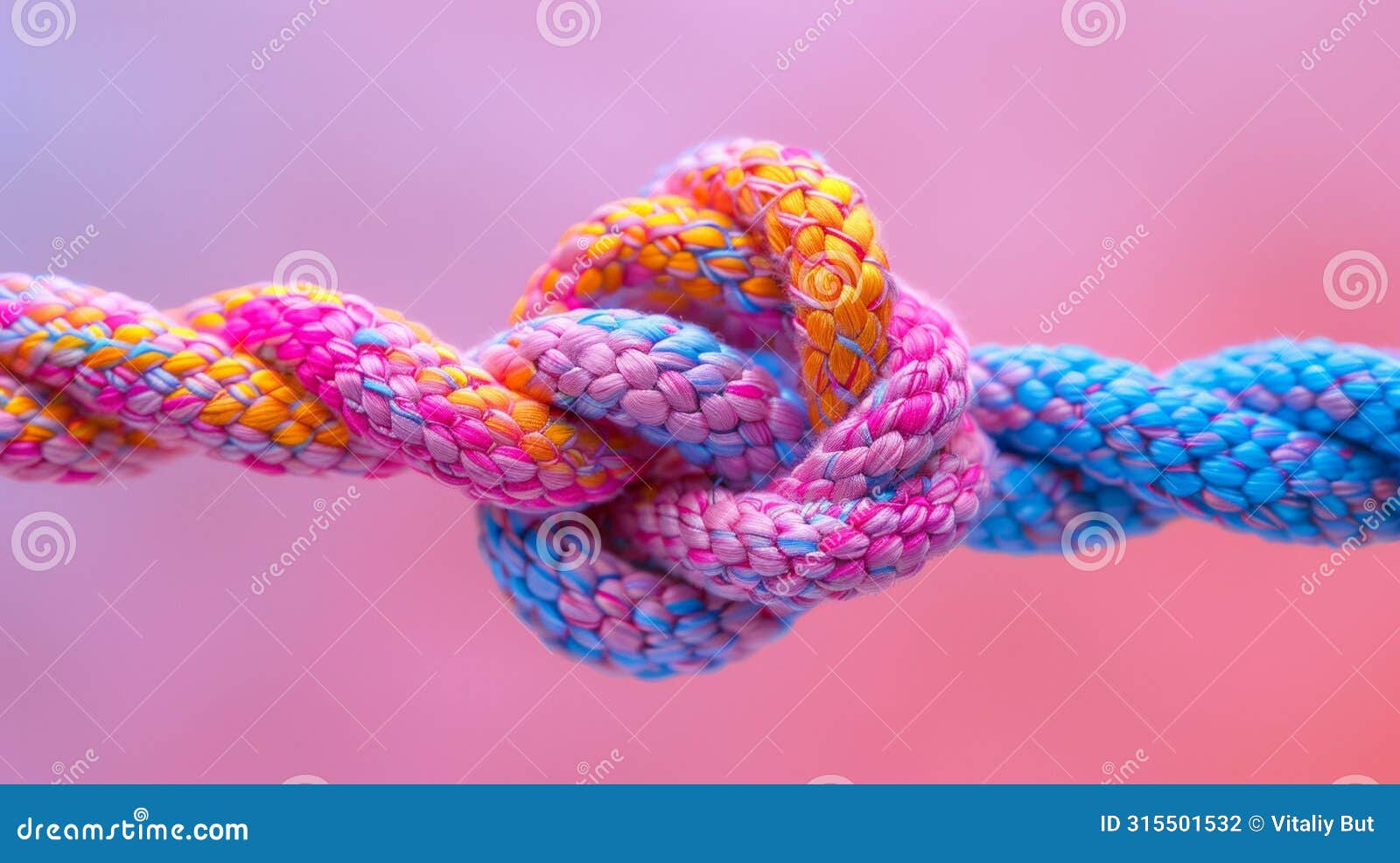 A Detailed Look At A Tightly Tied Knot In The Fibers Of A Rope Showcasing Intricate Patterns