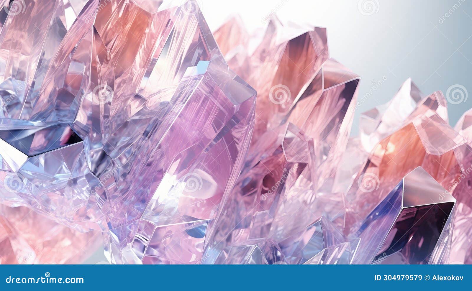 Detailed Macro of Crystal Formations Flying on White Background AI ...