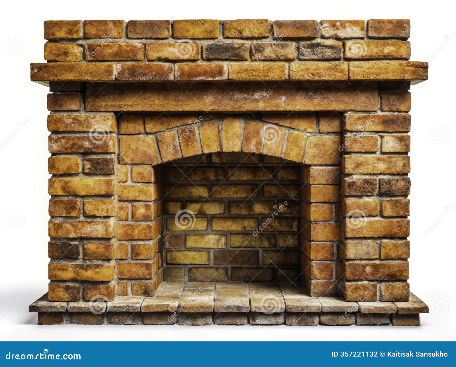 Detailed Macro Photography of a Rustic Brick Fireplace Closeup View of ...