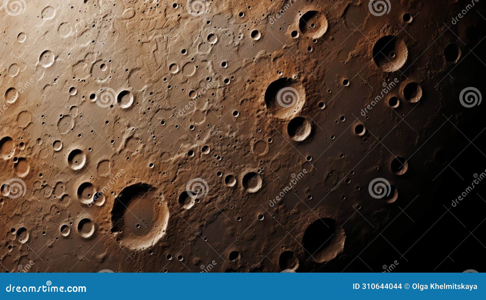 Detailed Macro Shot of Mars or Moon Surface Showing Textures, Craters ...