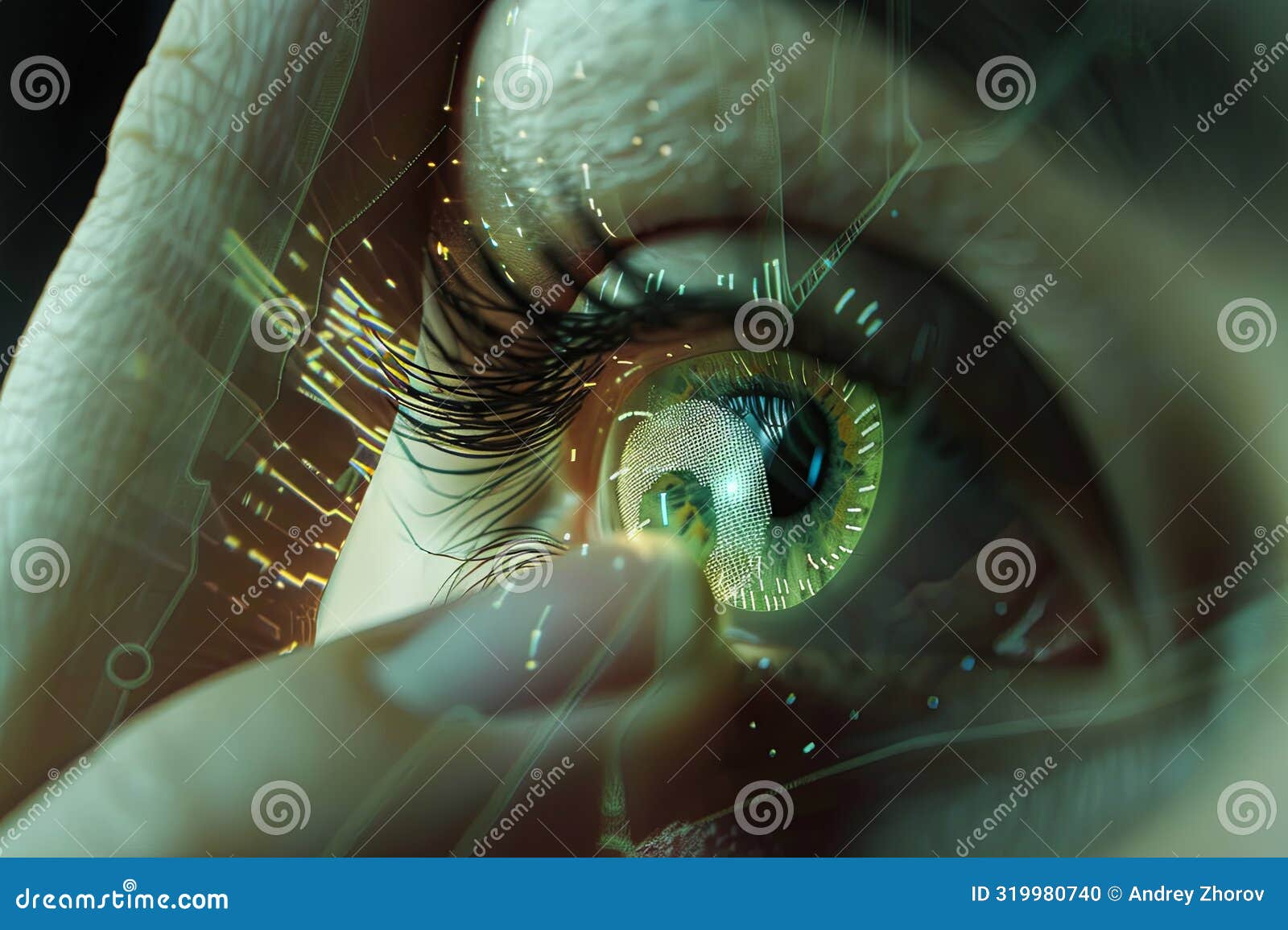 A Detailed Macro View of an Eye Undergoing a Biometric Iris Scanning ...