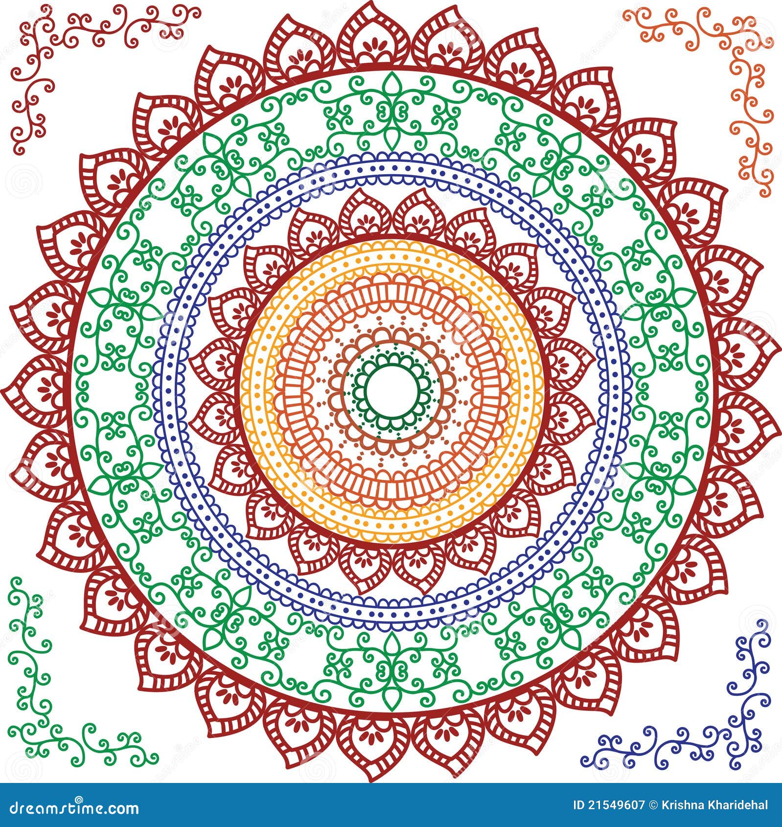Detailed Mandala Design stock vector. Illustration of symbol - 21549607