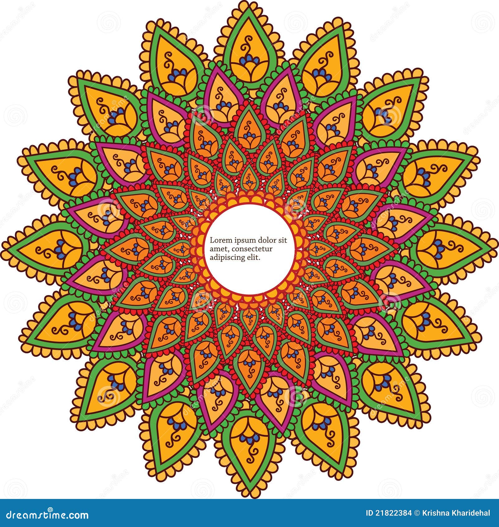 Detailed Mandala Design stock vector. Illustration of flame - 21822384