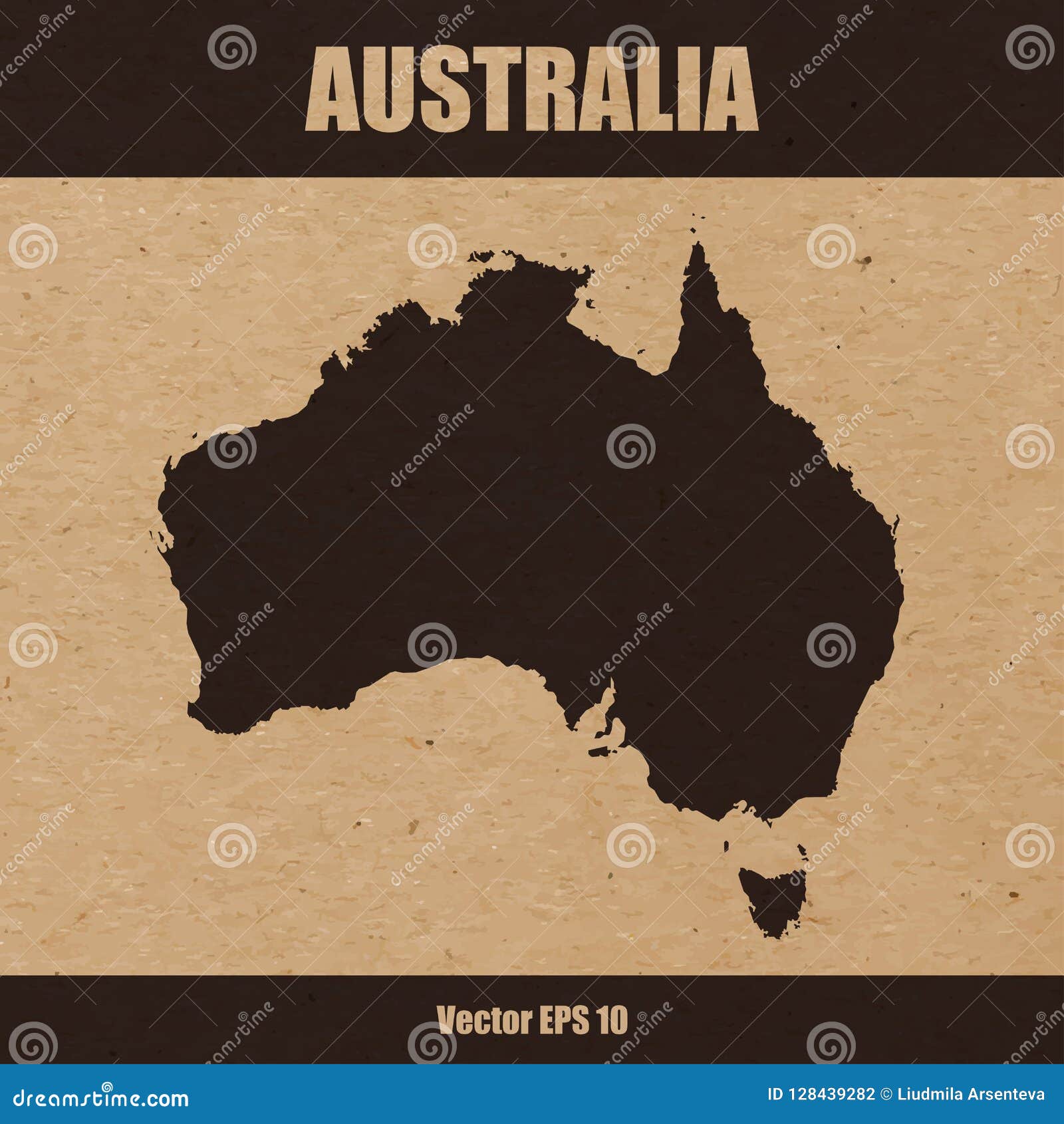 Detailed Map of Australia on Craft Paper Stock Vector - Illustration of ...