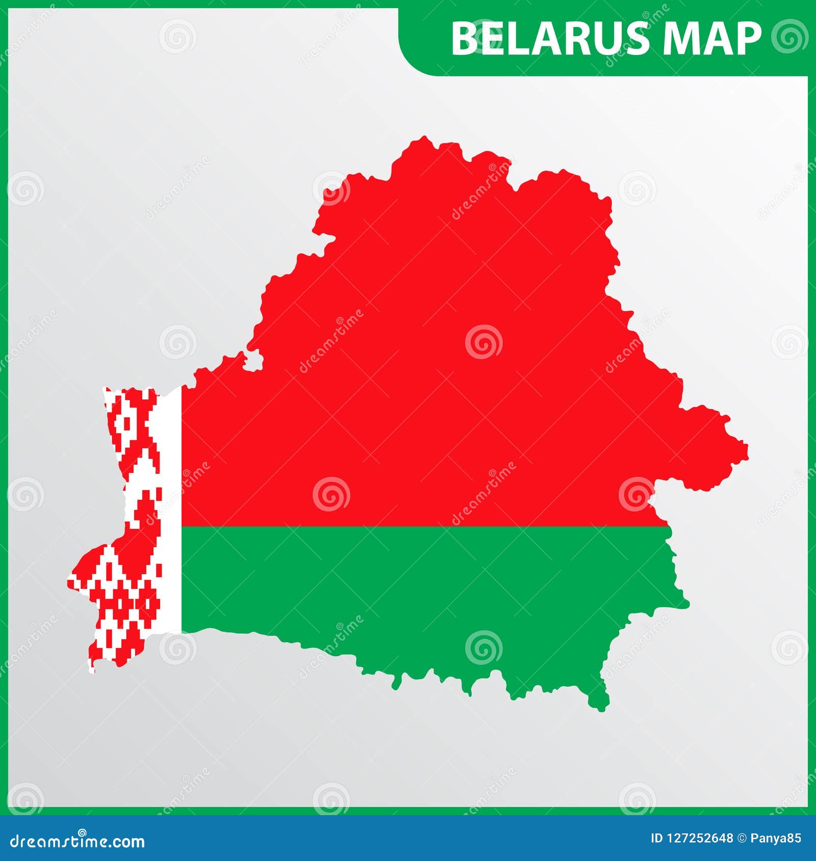 The Detailed Map of Belarus with National Flag Stock Vector ...