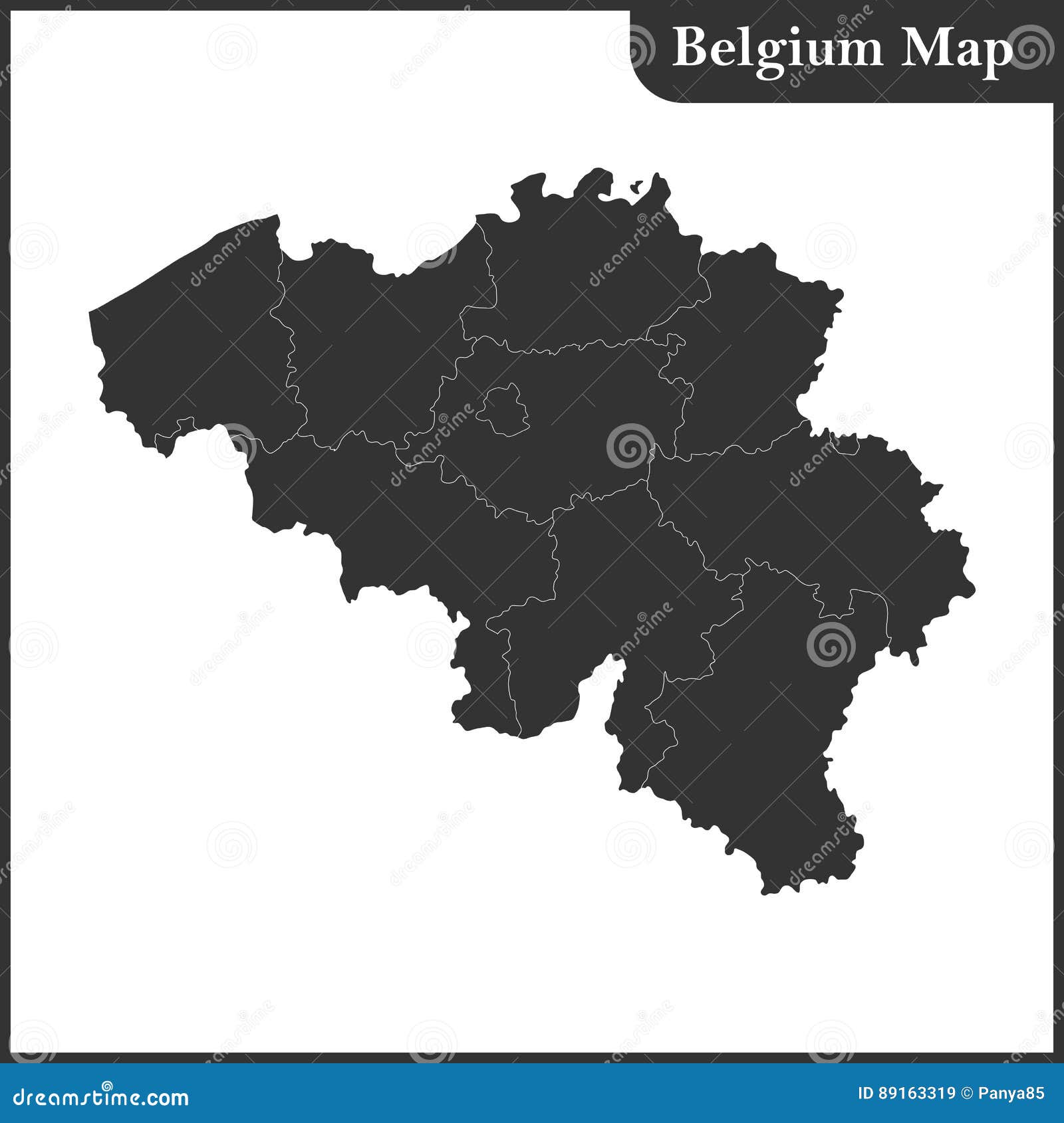 The Detailed Map of the Belgium with Regions Stock Vector ...