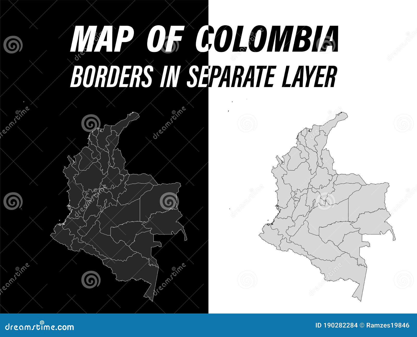 Detailed Map of Colombia with Borders. Educational Design Element. Easy ...