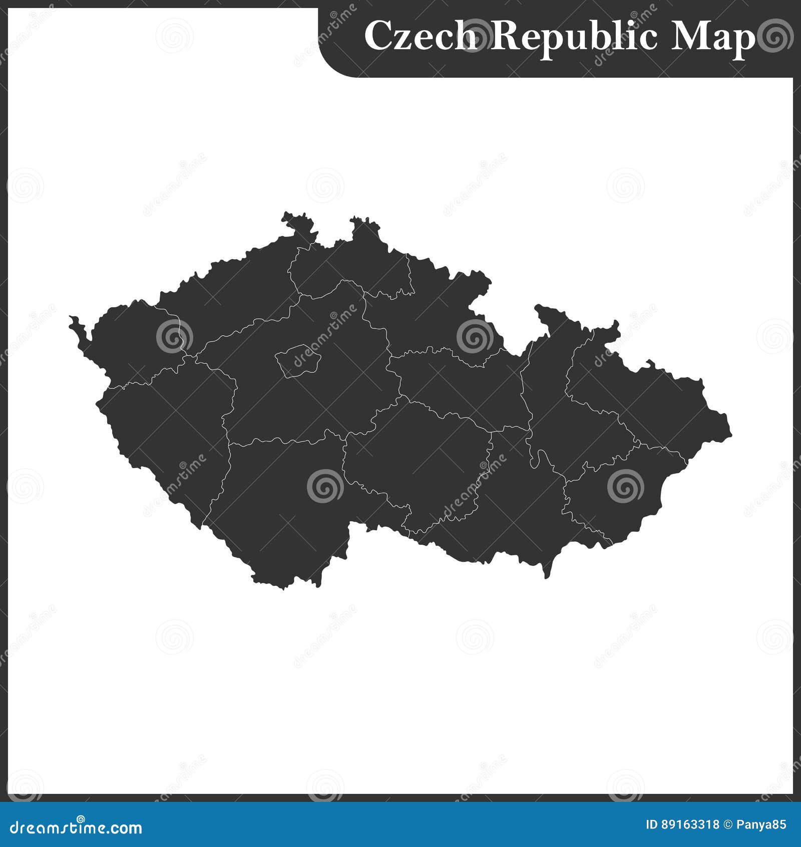 The Detailed Map of the Czech Republic with Regions Stock Vector ...
