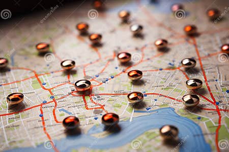 A Detailed Map Displays a Specific Location Stock Illustration ...