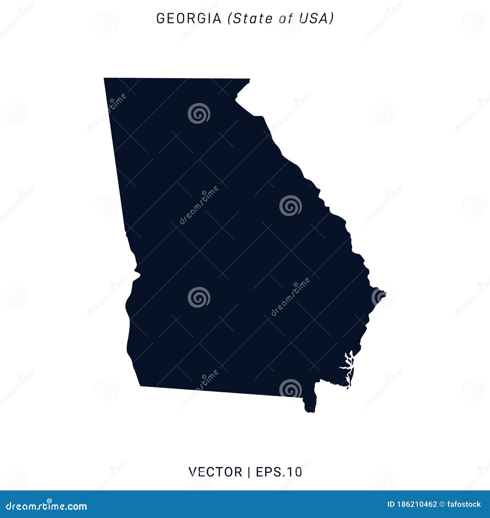 Georgia Vector Map Outline With Vintage Sunburst. | CartoonDealer.com ...