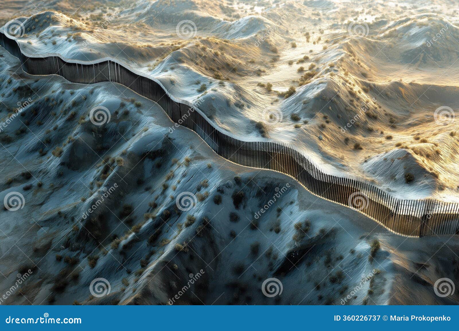 Detailed Map Highlighting the US-Mexico Border with Geographical and ...