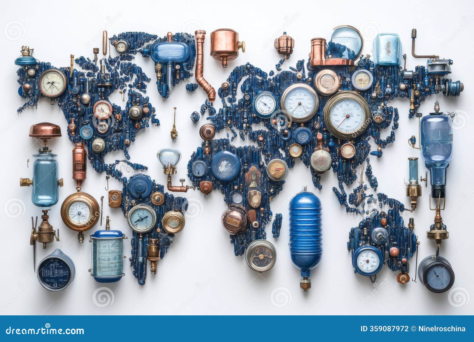 Map Created from Various Weather Instruments and Gauges Arranged ...