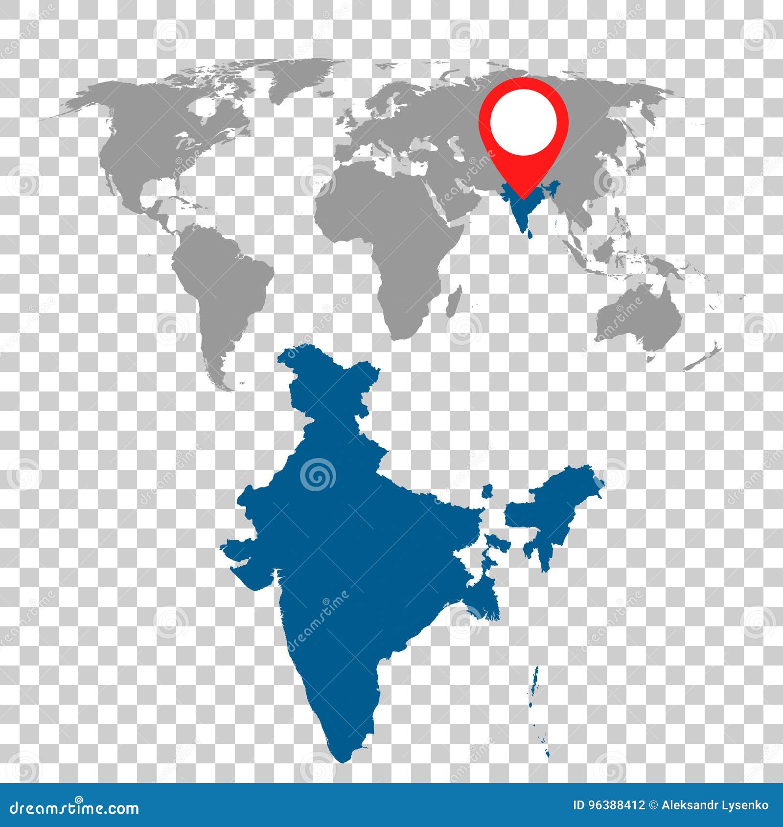 Detailed Map of India and World Map Navigation Set. Flat Vector Stock ...