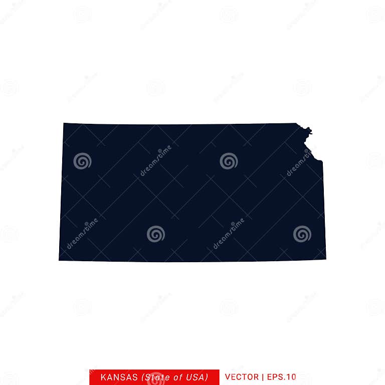 Map of Kansas Vector Design Template Stock Vector - Illustration of ...