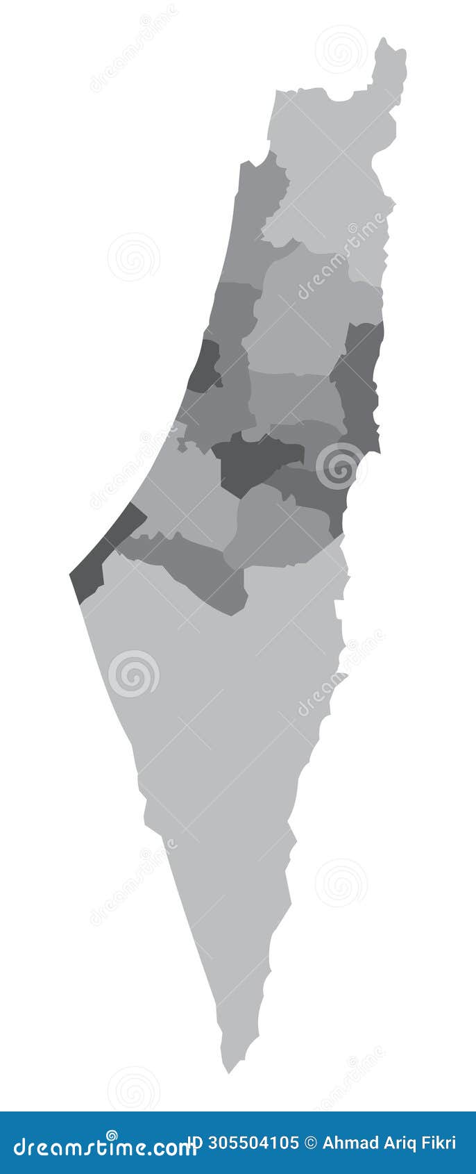 Detailed Map of Palestine. Palestine Map. Grey Silhouette Stock ...